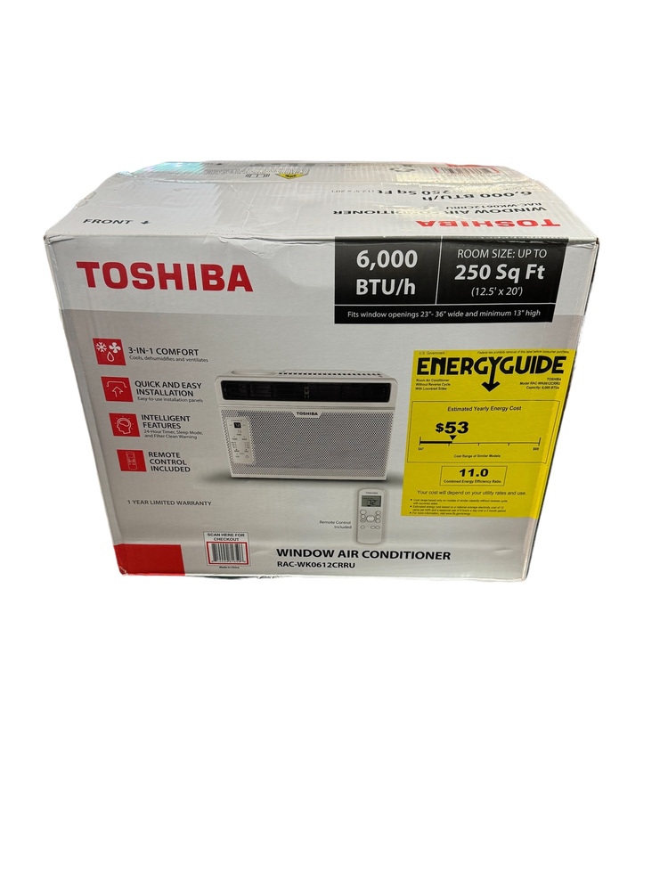 Toshiba 6,000 BTU 115-Volt Window Air Conditioner with Remote ...